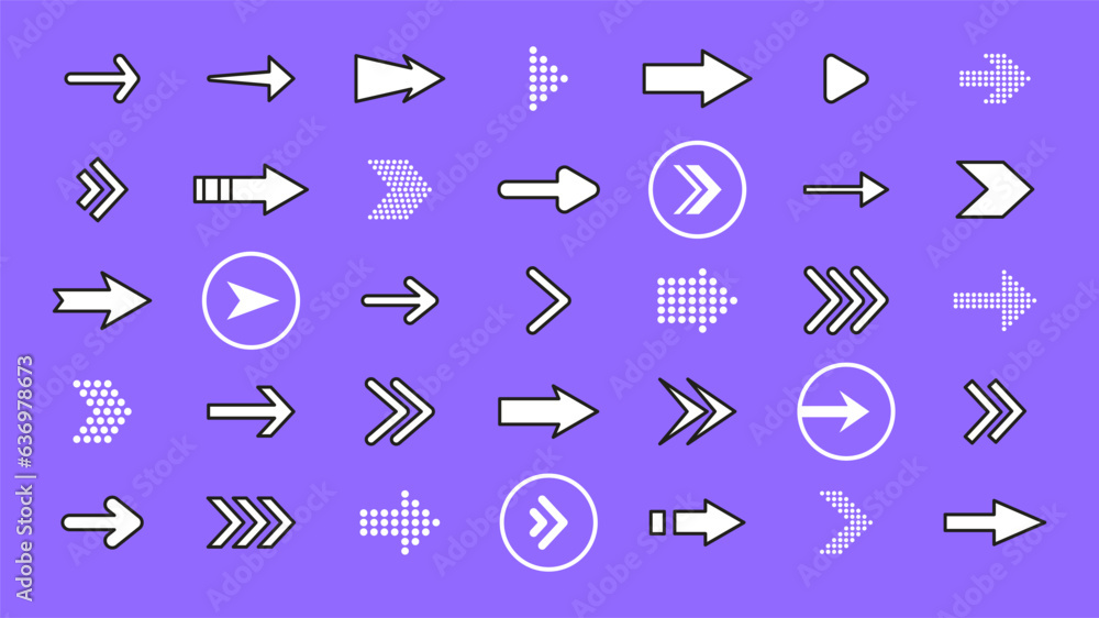 Arrows modern set icon. Arrow vector icon. Collection different arrows ...