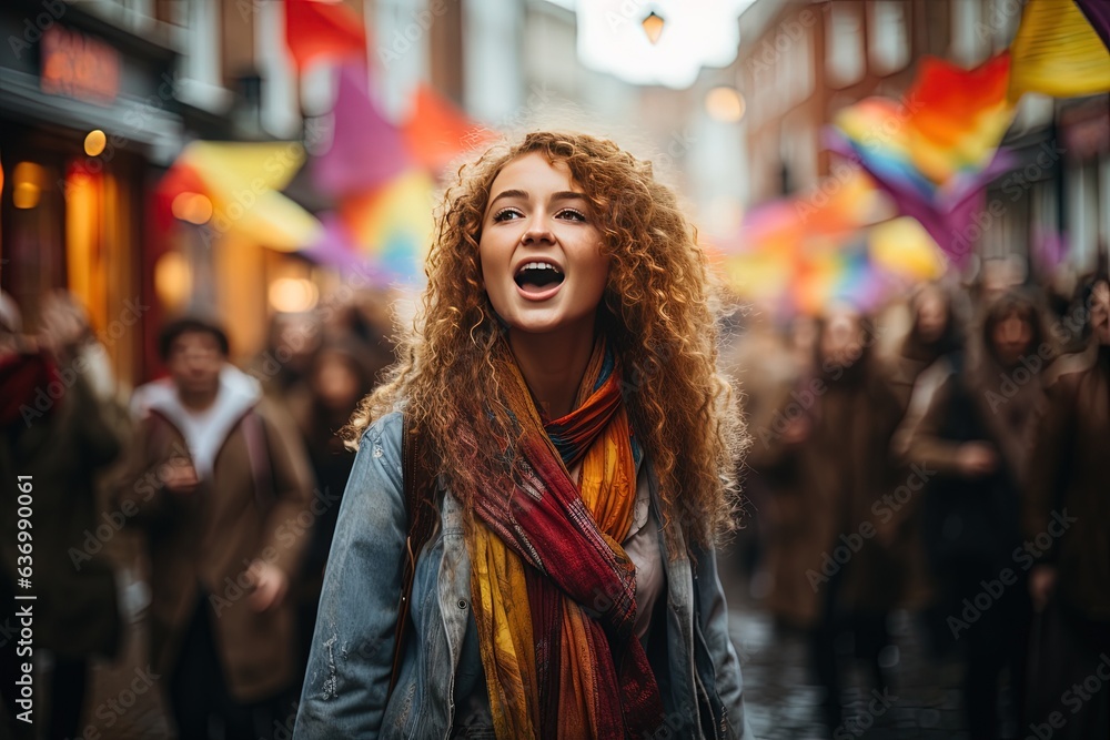 united gathering, where people carry signs and banners adorned with ...