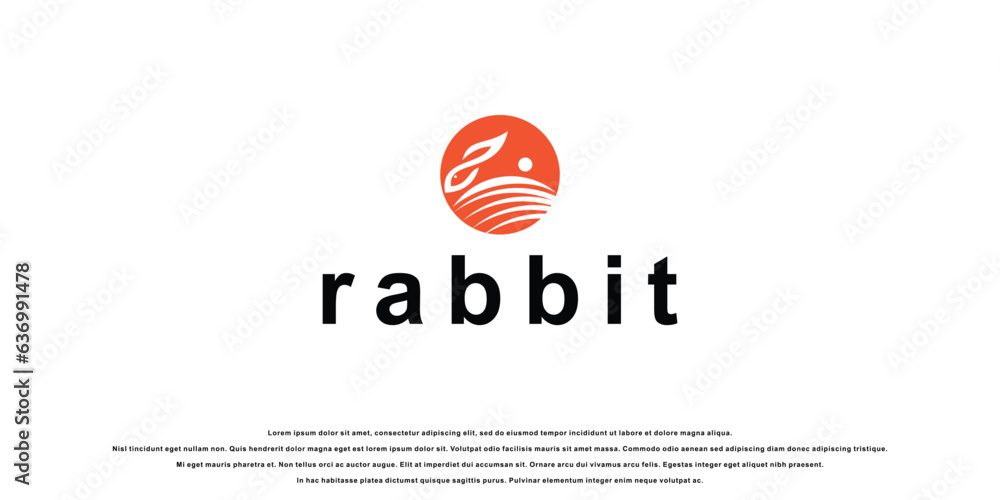 Simple rabbit logo design with modern concept| premium vector Stock ...