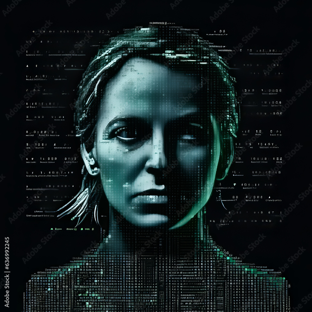 Ascii Woman Scientist Generative Ai A Digital Rendering Of A Woman