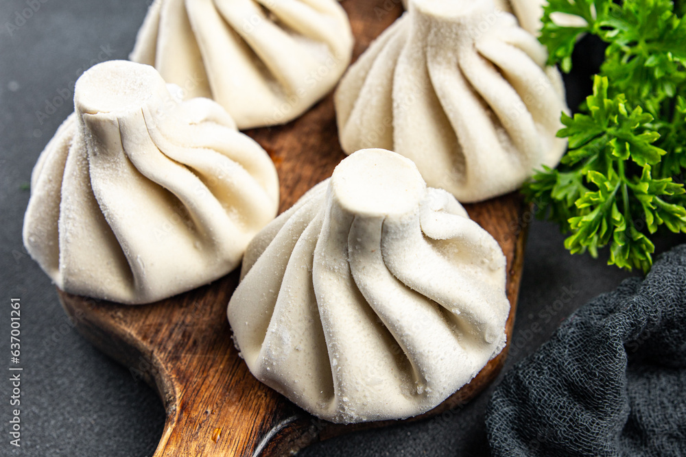 frozen khinkali meat filling dumpling semi finished cuisine food meal ...