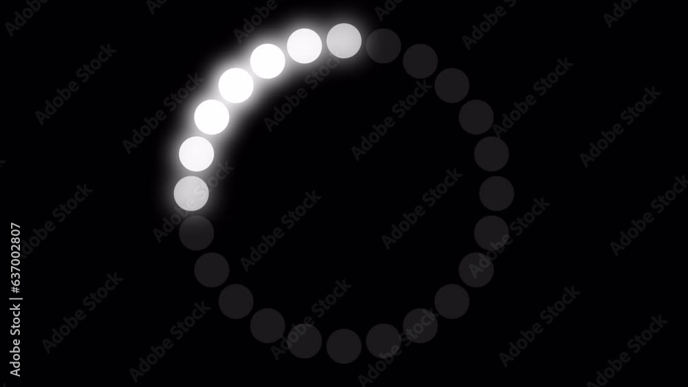 Loading Circle Video with Glow. Loading Animation on Transparent ...