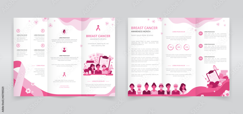 Trifold brochure, pamphlet, triptych leaflet or flyer template which ...