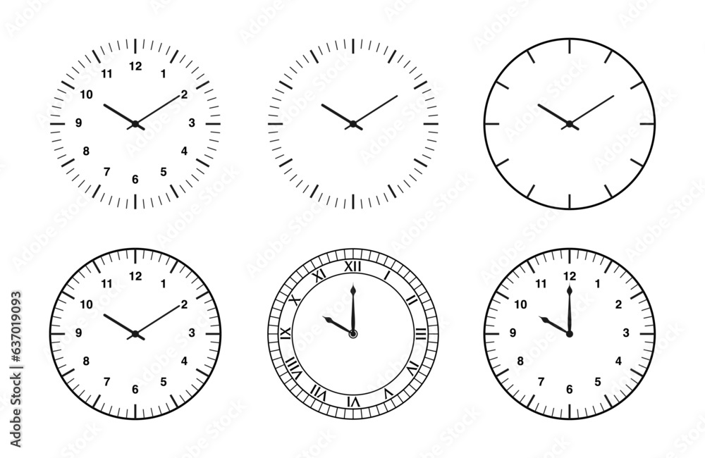 Diverse Clock Designs Collection: From Abstract Line Art to Vintage ...