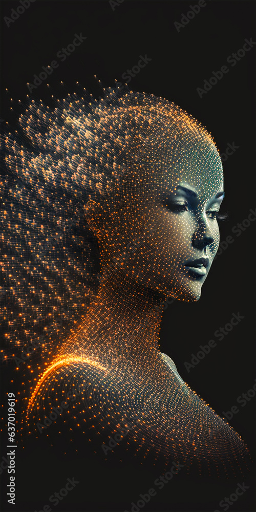 Visual representation of energy and movement. The dot matrix style ...