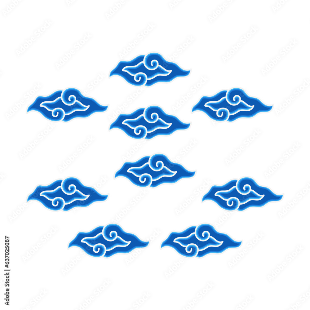 Mega Mendung motif, a typical West Java Indonesian batik motif, a ...