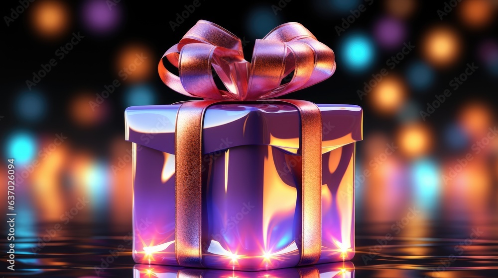 Christmas background with festive gift box. holiday gift box. Festive ...