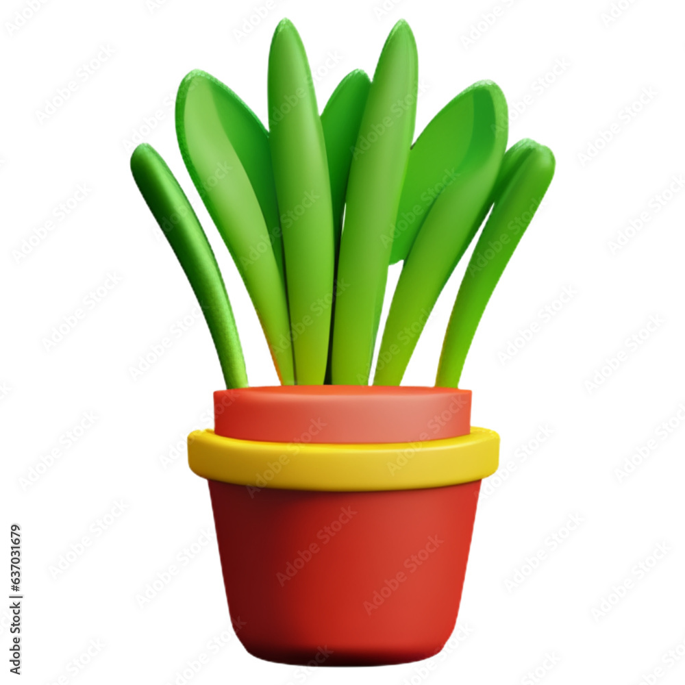 Vegetables In Pots Illustration Green Vegetables Planted In Red Pots