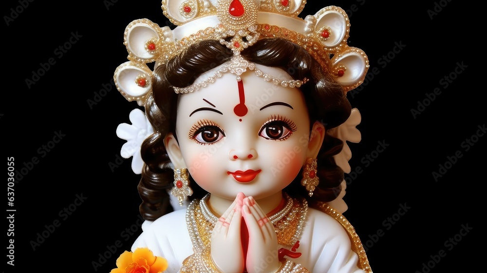 Indian Female child as Goddess Durga, Durga Puja 2023, Dussehra 2023 ...