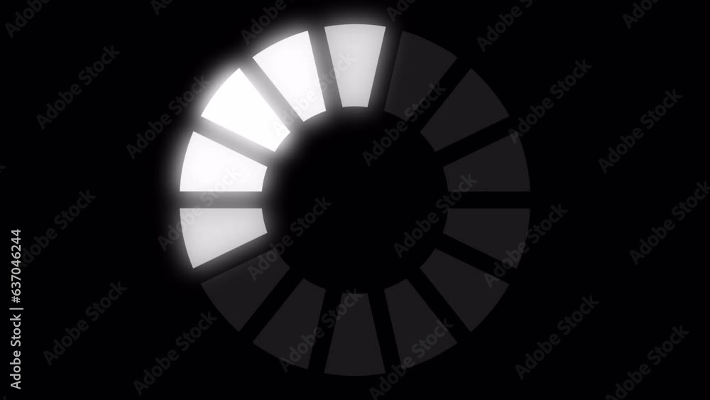 Loading Circle Video with Glow. Loading Animation on Transparent ...