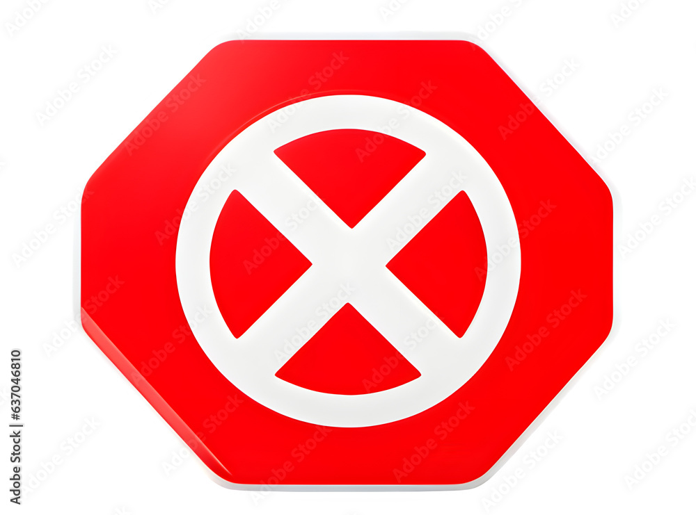 Flat Stop Icon: Isolated Red No Entry Symbol for Prohibition and Ban ...