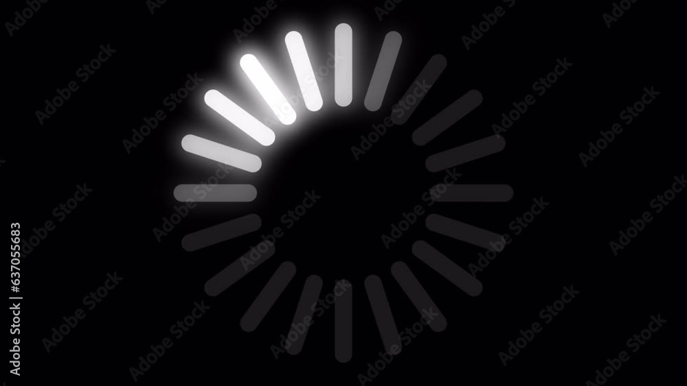 Loading Circle Video with Glow. Loading Animation on Transparent ...