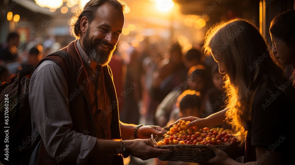 The religious movement Hari Krishna and Hare Krishnas distribute sweets ...