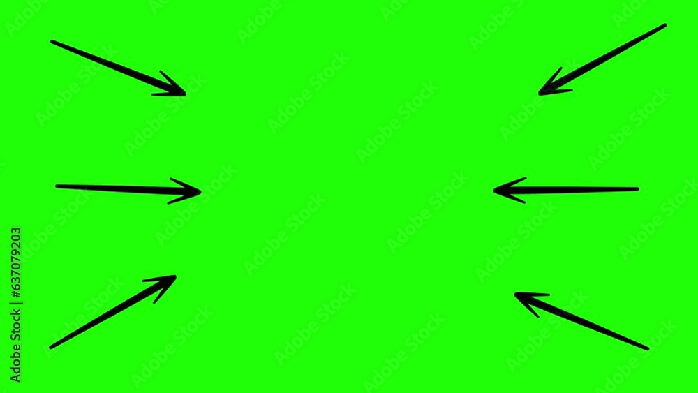 Arrows Pointing to the middle or Center of Green screen Background ...