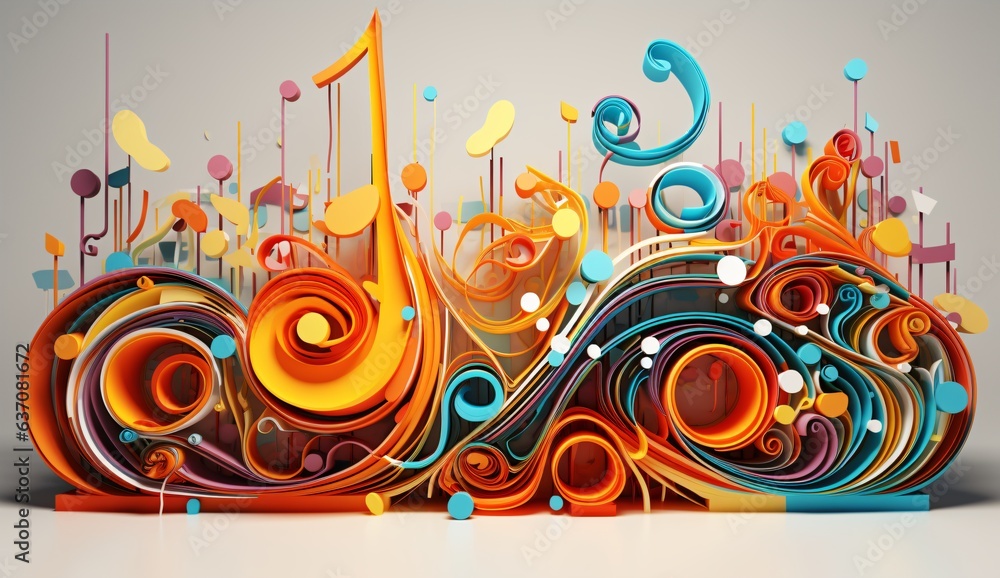 modern multicolor music background with abstract structure and musical ...