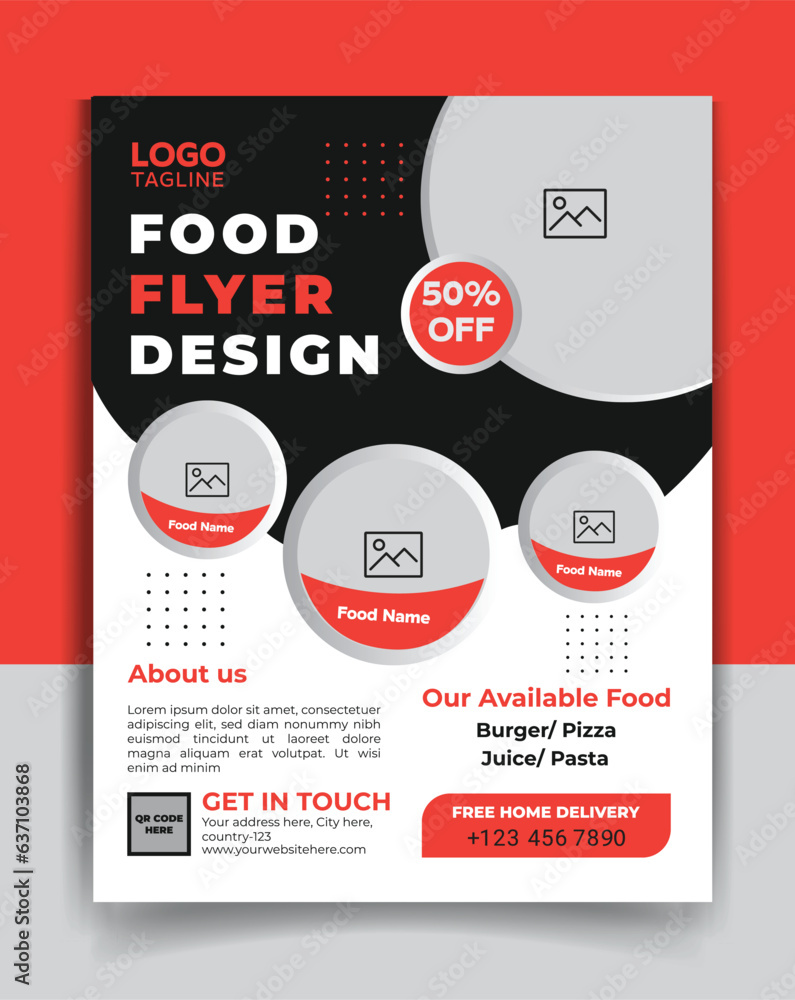 Food Flyer Design template. Restaurant flyer, Restaurant menu, Food banner, and Burger flyer ...