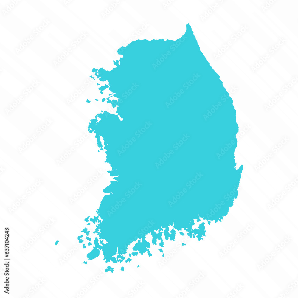 Vector Simple Map of South Korea Country Stock Vector | Adobe Stock