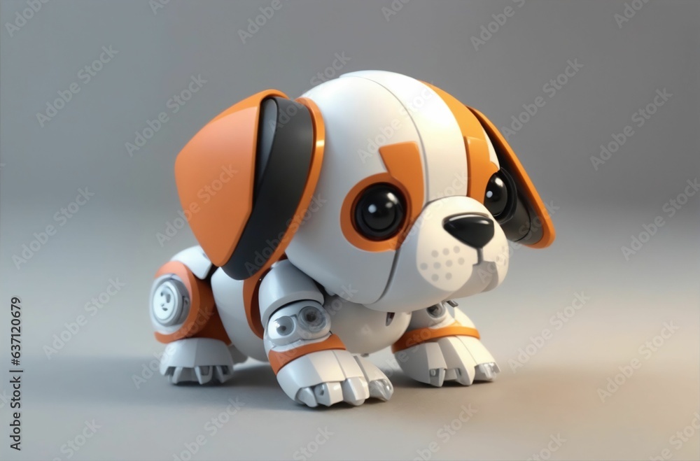 AI generated illustration of a toy robot dog with a unique alien ...