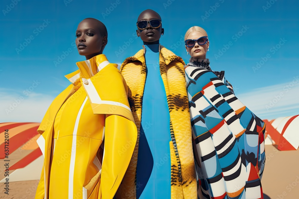 A diverse group of young models, representing various cultures ...