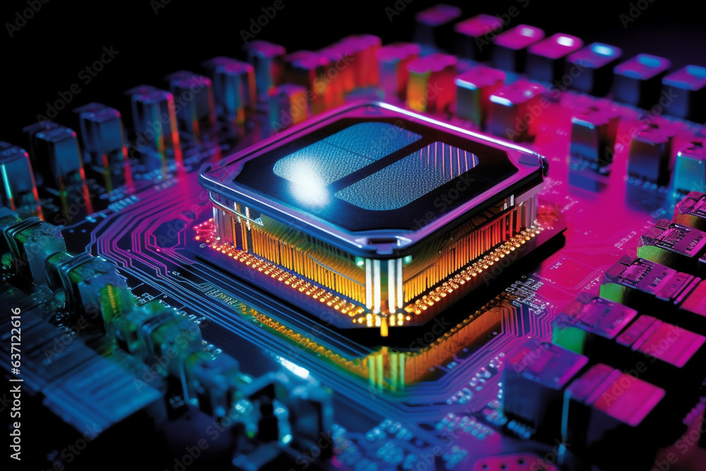 Semiconductor Advanced Technology Concept Visualization of Circuit ...