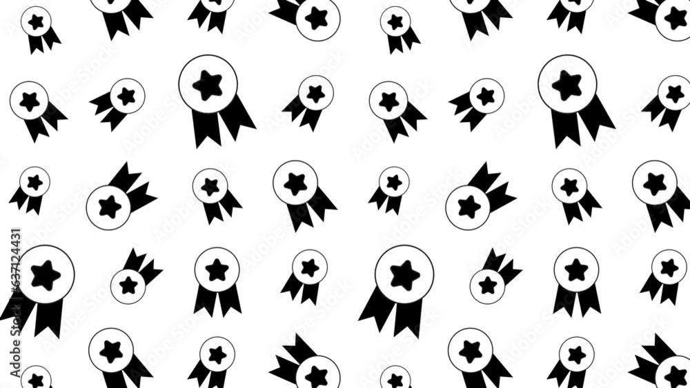 4k animated champion and top medals pattern isolated on white ...