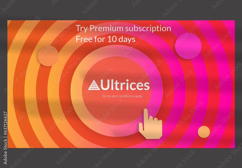 Slideshow Ad Layout with Vanishing Gradient and Paper Cut Shapes Stock ...