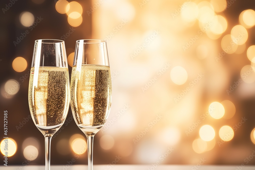Sektgläser zu einer Feier wie Silvester. Ideal als Hintergrund für ...
