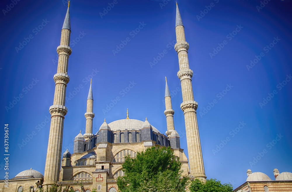 Dome and minarets of Sinan's Selimiye Mosque Stock Photo | Adobe Stock