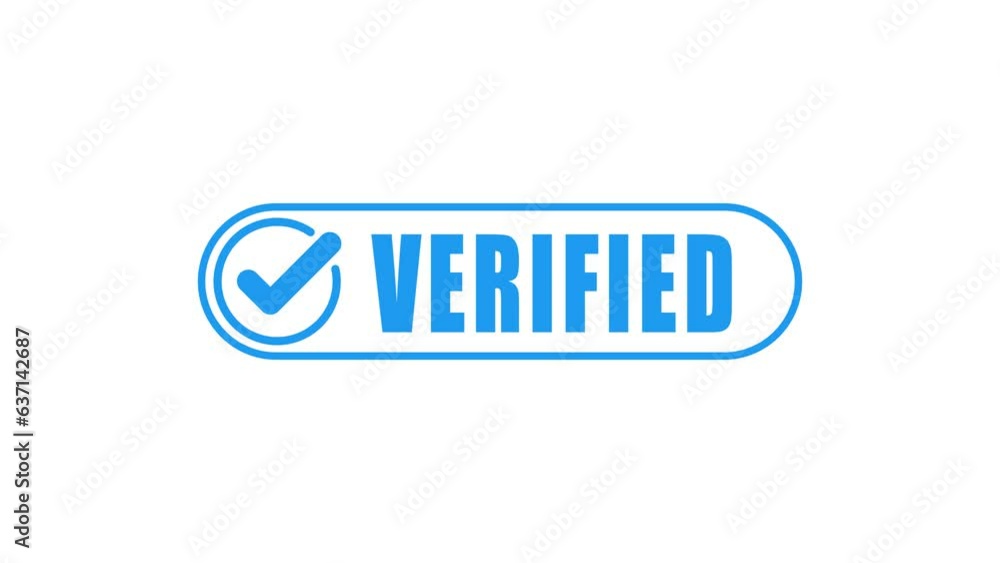 Verified stamp animation. Verified text label stamp with checklist ...