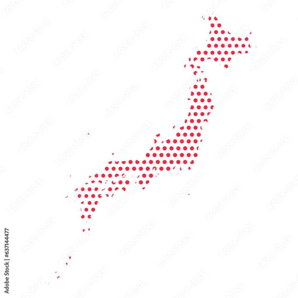 Vector Japan Dotted Map Illustration Stock Vector | Adobe Stock