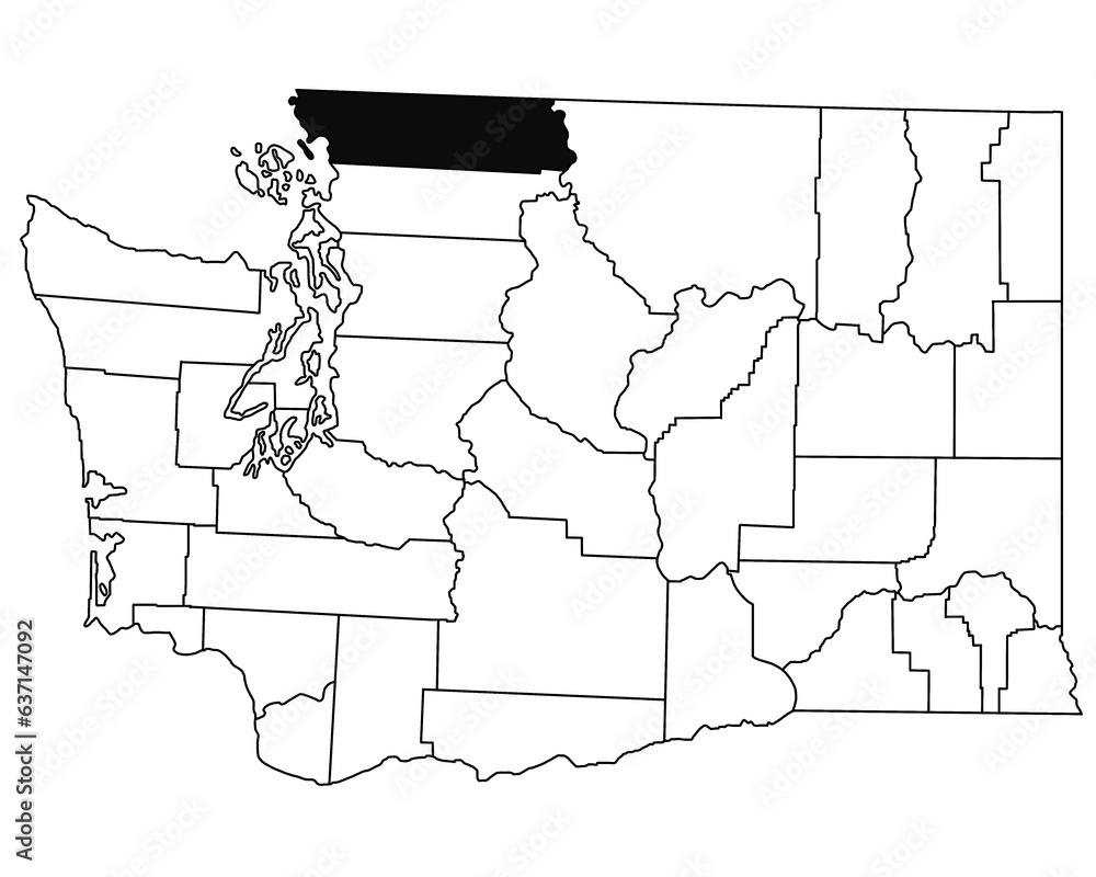 Map of Whatcom County in Washington DC state on white background ...