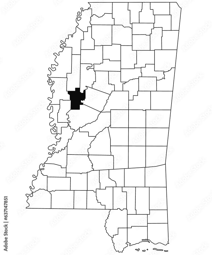 Map of Humphreys County in Mississippi state on white background ...