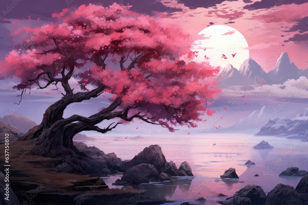 Beautiful 3D Nature and landscape wallpaper, Japanese Park with Cherry ...