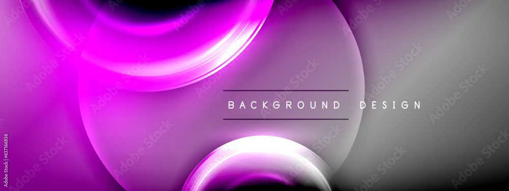 Circles lines and bubbles on bright glowing effect gradient with light ...