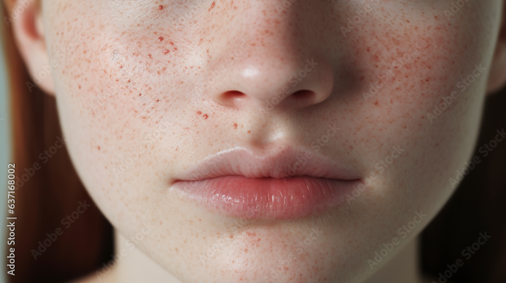 Early-stage acne rosacea in closeup. Acne rosacea is a chronic ...