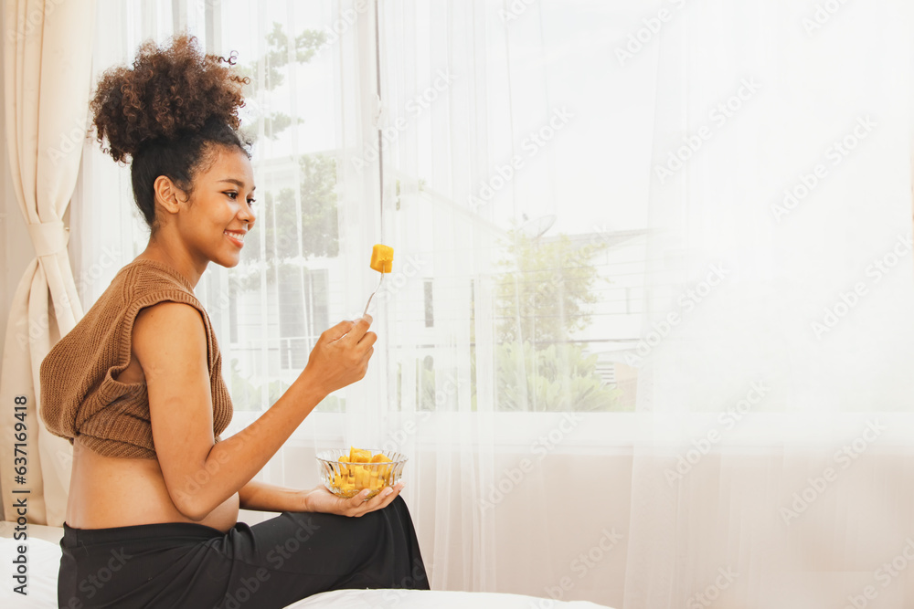 Young mother of Thai-African descent eats steamed pumpkin health ...