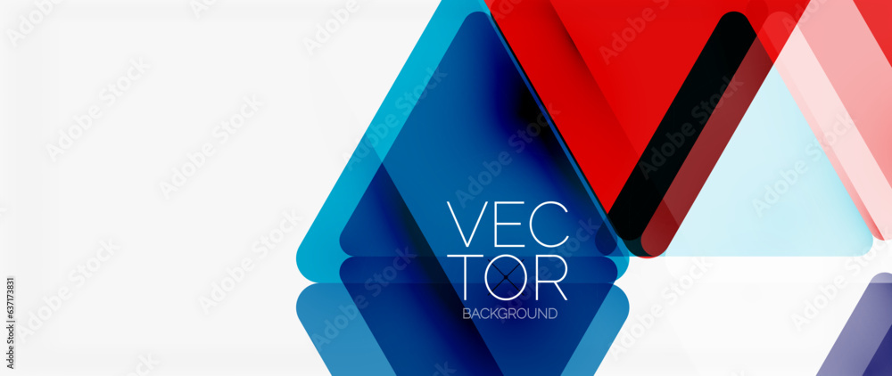 Abstract background. Color transparent triangles in mosaic style with ...