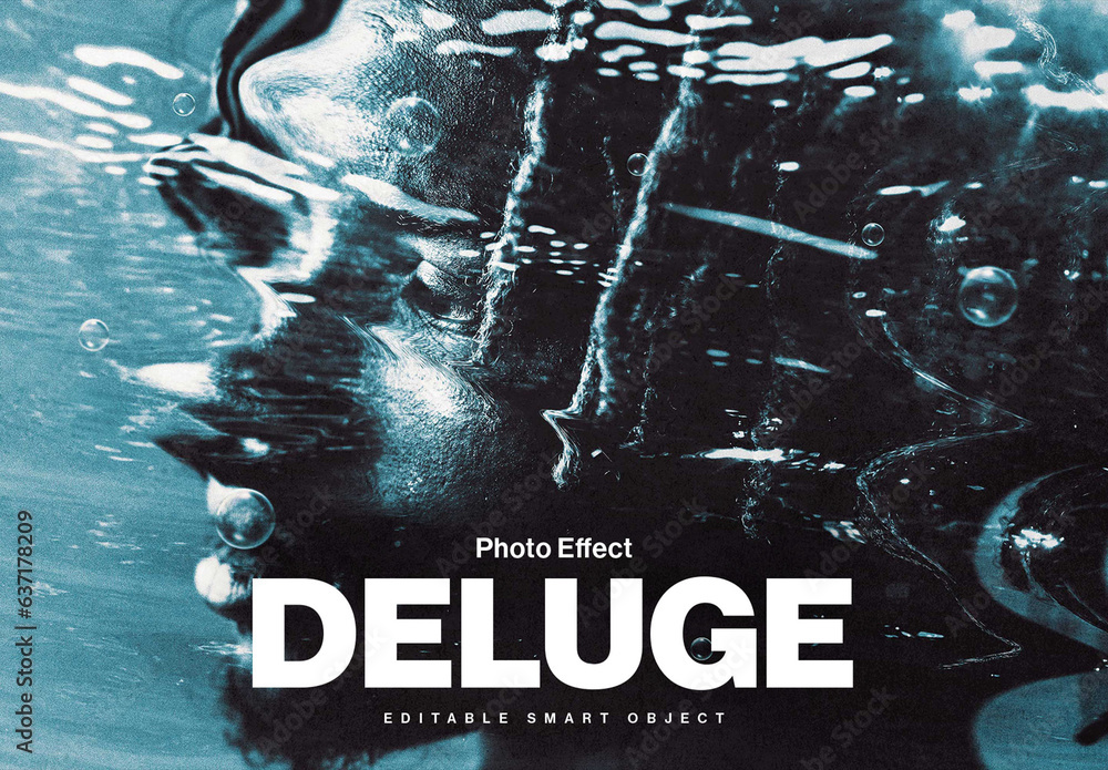 Deluge Underwater Photo Effect Stock Template | Adobe Stock