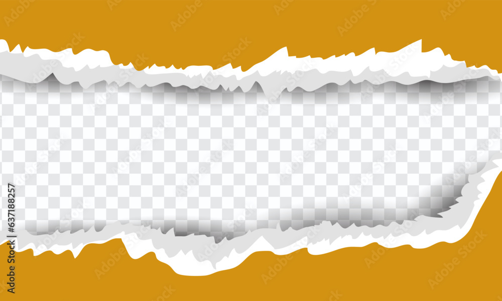 End of Summer Color Torn Paper Design on Transparent Background Torn ...