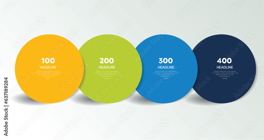 Four step template for presentation. 4 steps options, elements ...