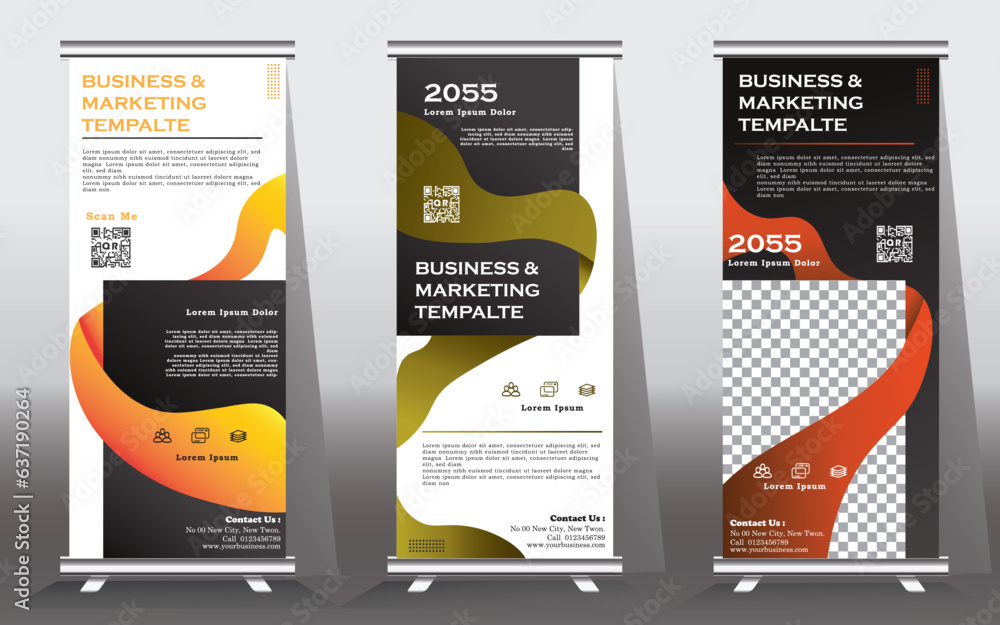 roll up banner template for business, vertical banner template ...