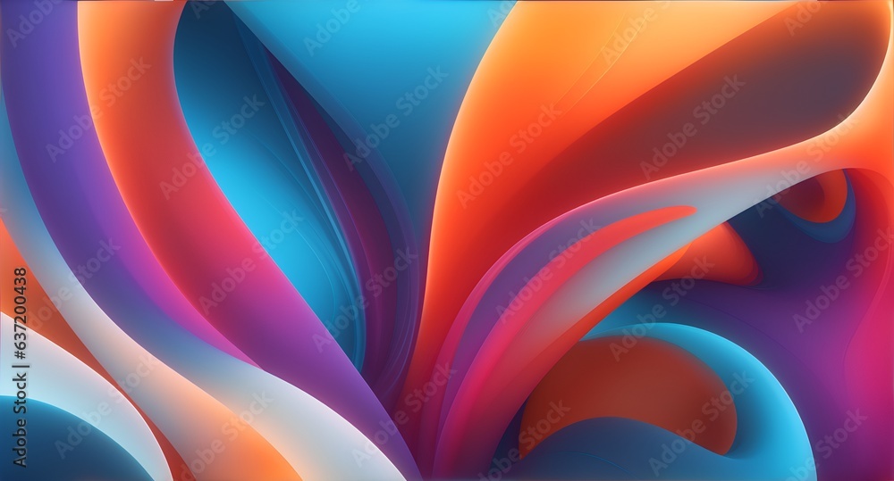 Vector illustration featuring a contemporary, 3D abstract wave ...