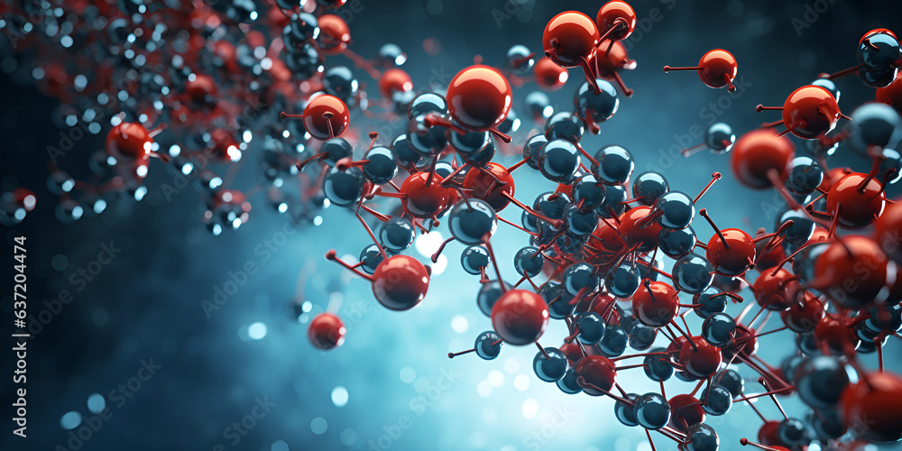 Atomic Level Molecular Structure 3d Rendered Molecules And Atoms ...