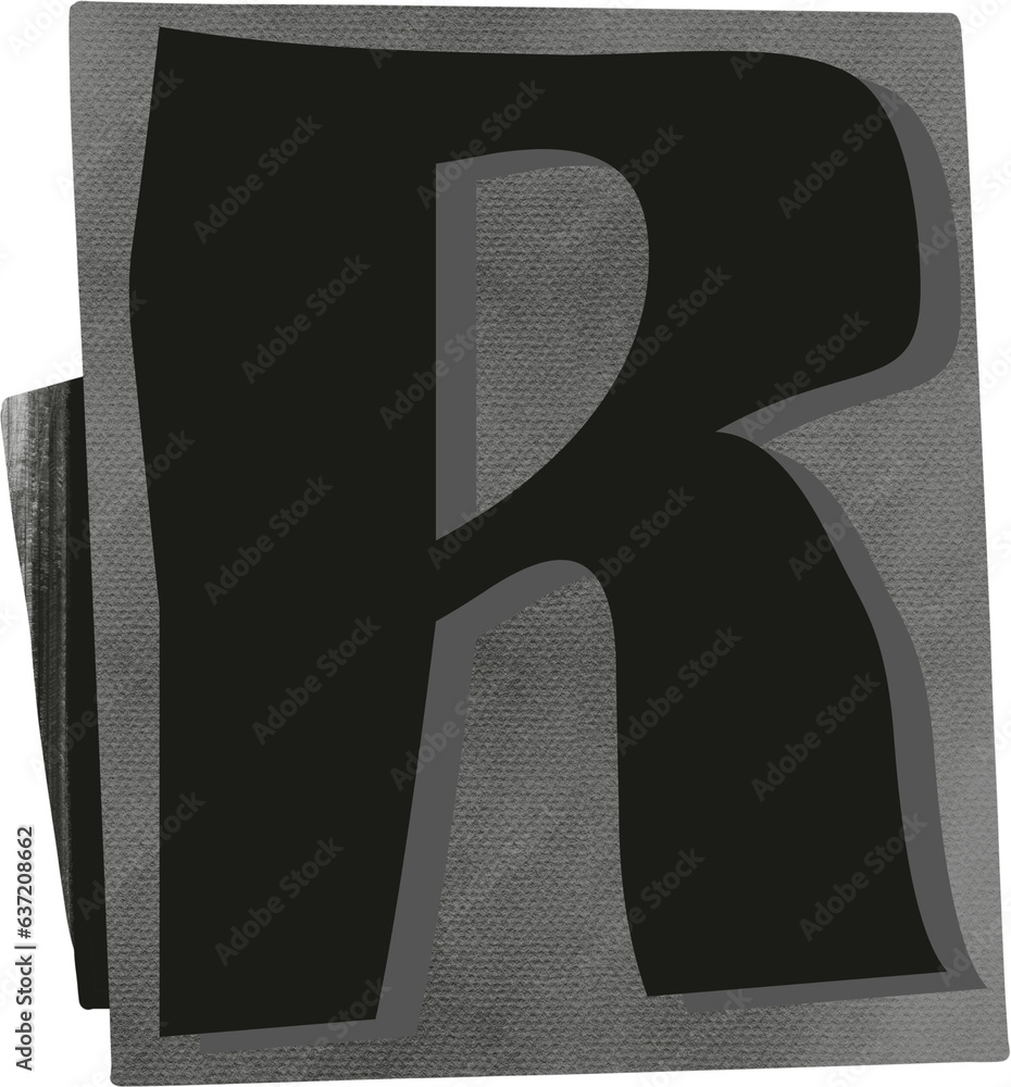 Cutout letter R Stock Illustration | Adobe Stock