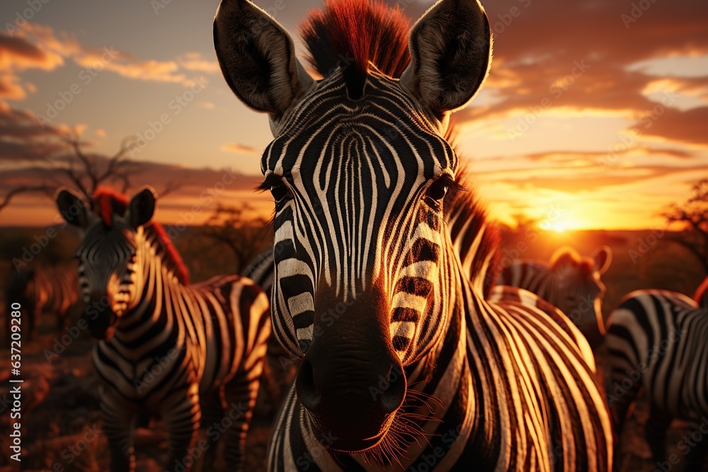 Striped Elegance: Zebras in a mesmerizing black and white symphony ...