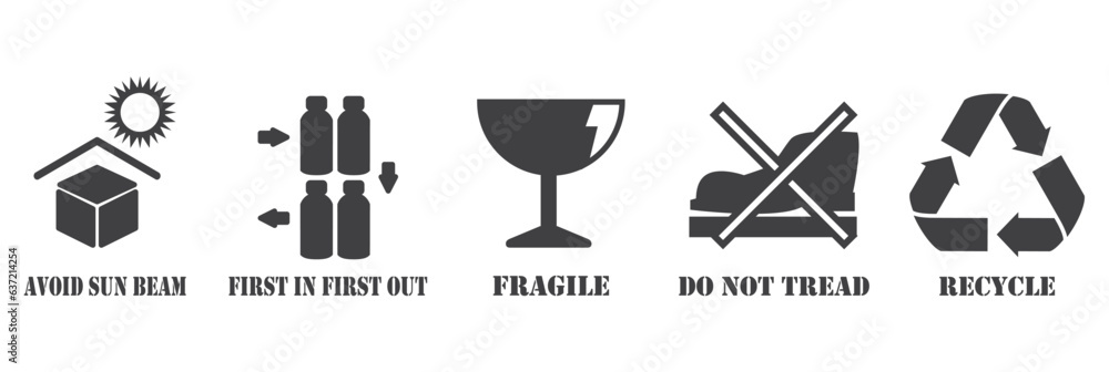 Packaging handling symbol, Fragile Packing and Shipping Symbol ...