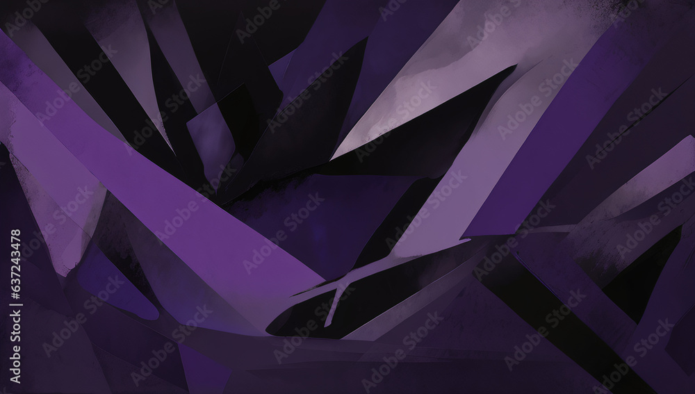 Layers of abstract shadowy shapes in midnight black and mysterious ...