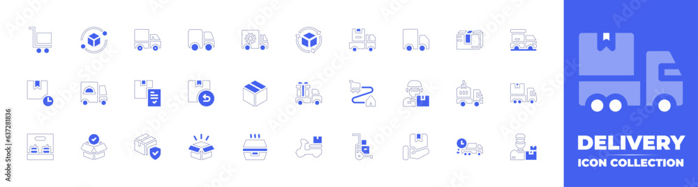 Delivery icon collection. Duotone style line stroke and bold. Vector ...