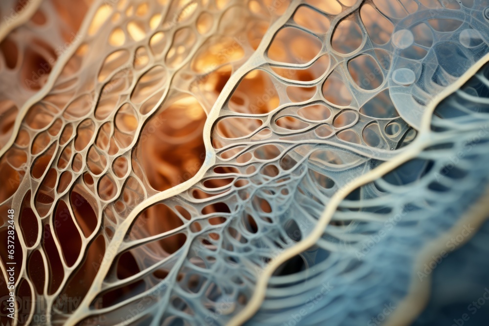 Microscopic macro close-up shot scientific research epithelial tissue ...