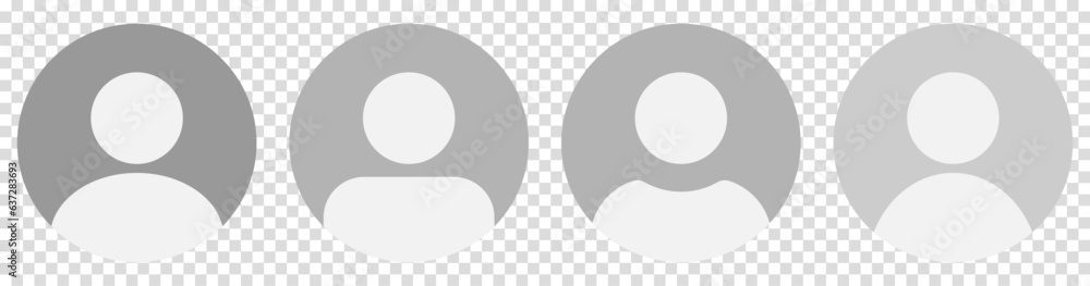 Avatar Profile Icons. Social Media User. Vector isolated on transparent ...